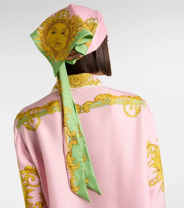 Versace Printed Silk Twill Scarf