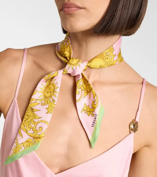 Versace Printed Silk Twill Scarf