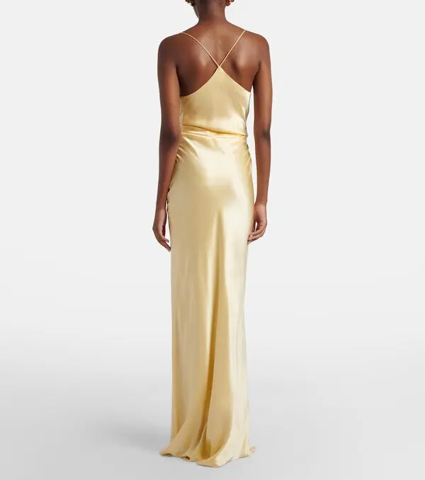 THE SEI Draped Silk Satin Gown