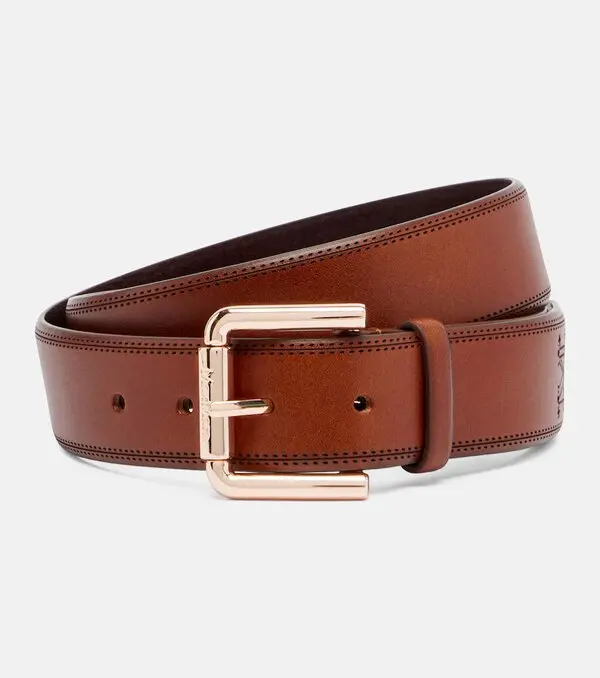 Max Mara Monogram Leather Belt - Brown