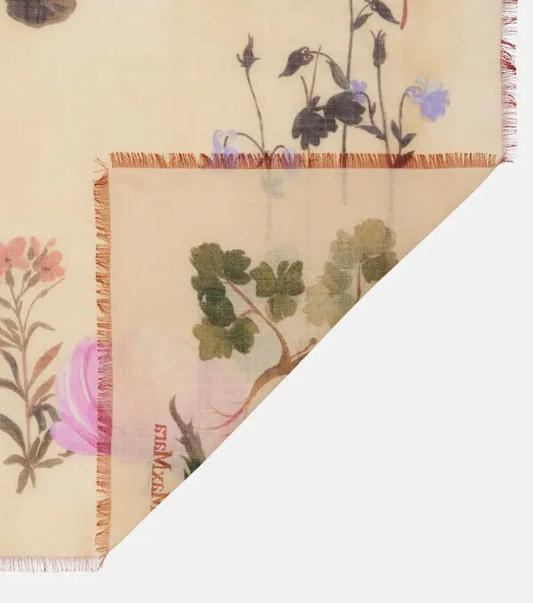 Max Mara Printed Wool And Silk Scarf
