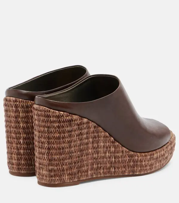 Brunello Cucinelli Leather Espadrille Wedges