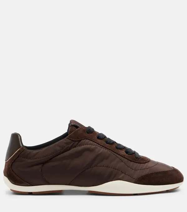 Brunello Cucinelli Monili Suede-trimmed Sneakers