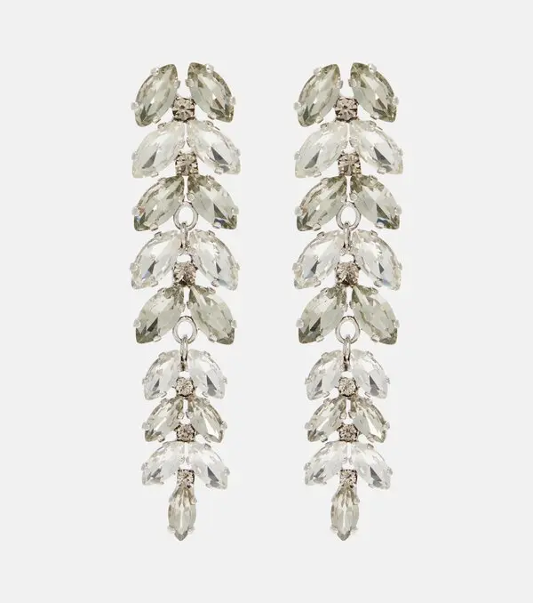 Erdem Embellished Drop Earrings - Silver