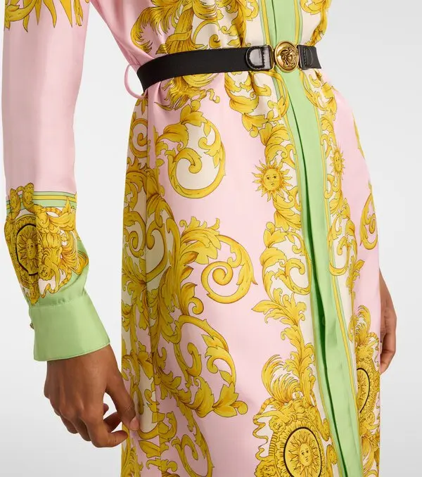 Versace Printed Silk Twill Shirt Dress