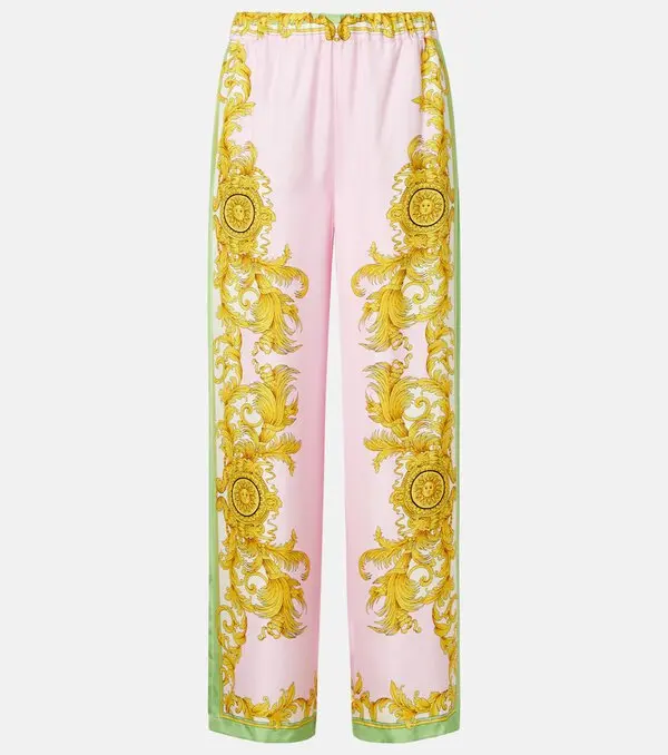Versace Twill Wide-leg Pants - Multicoloured