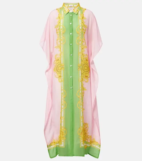 Versace Printed Cotton And Silk Voile Kaftan - Multicoloured