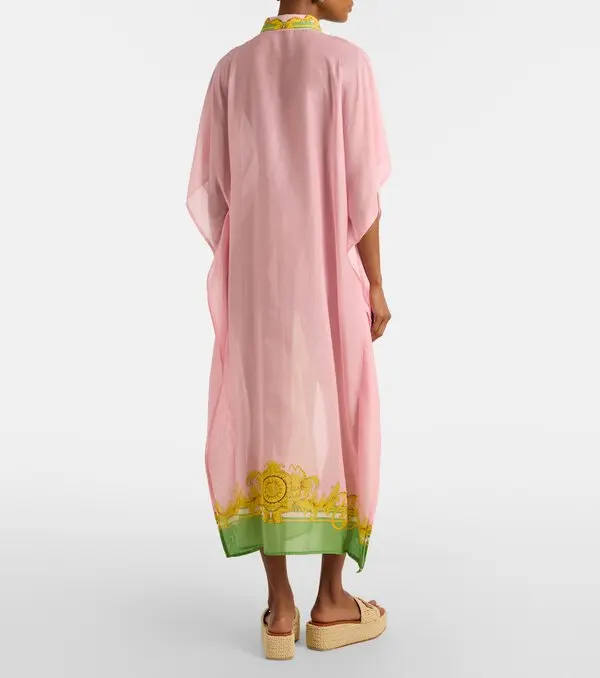 Versace Printed Cotton And Silk Voile Kaftan