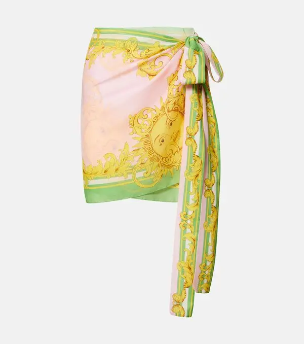 Versace Cotton And Silk Voile Beach Cover-up - Multicoloured