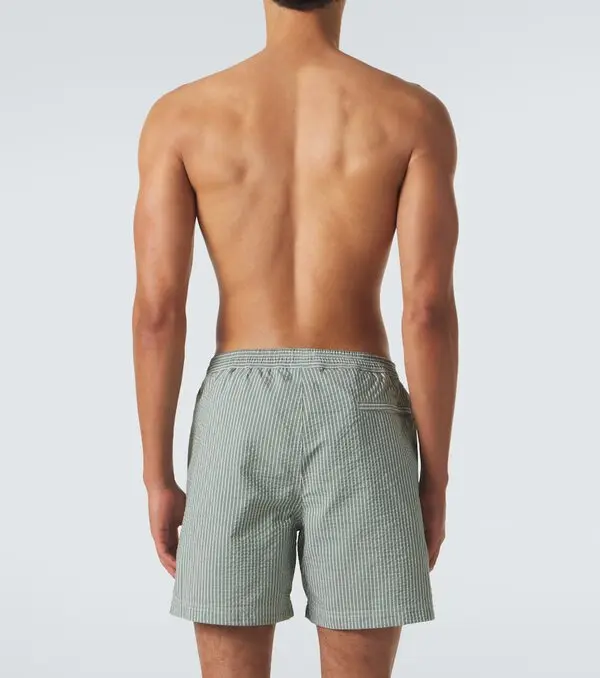 Sunspel Striped Swim Trunks - Green