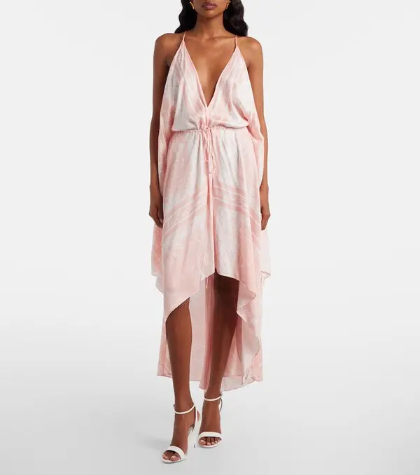 Balmain Printed Asymmetric Maxi Dress