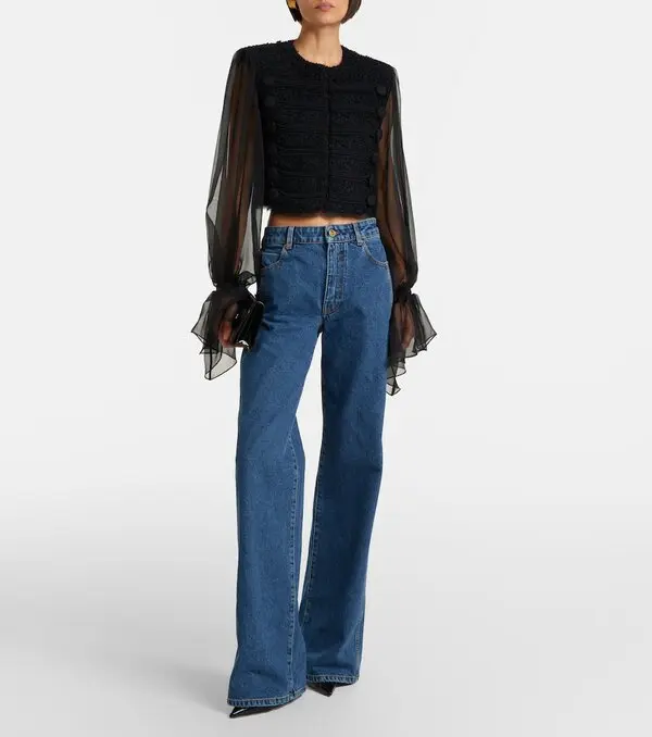 Balmain Silk-trimmed Boucle Jacket