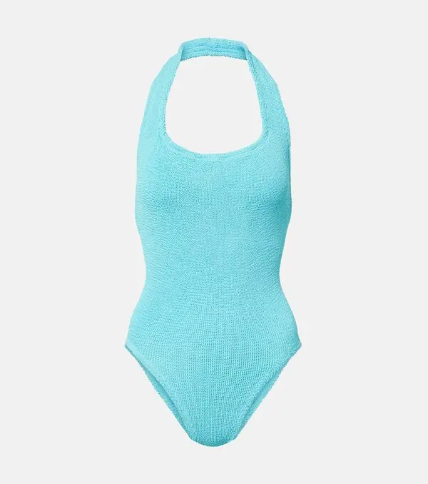 Hunza G Sandy Halterneck Swimsuit - Blue