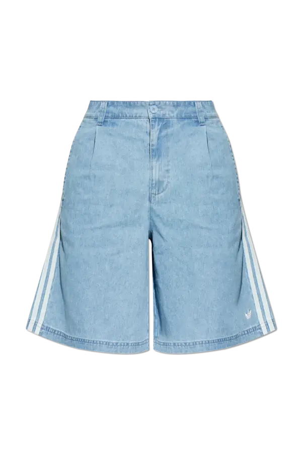 ADIDAS ORIGINALS Relaxed Fit Denim Shorts With Side Stripes