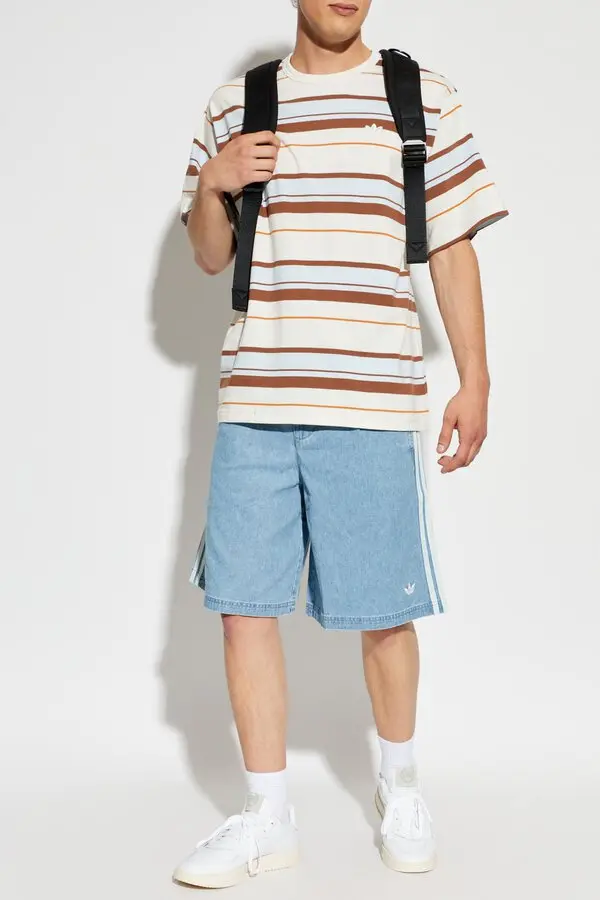ADIDAS ORIGINALS Relaxed Fit Denim Shorts With Side Stripes