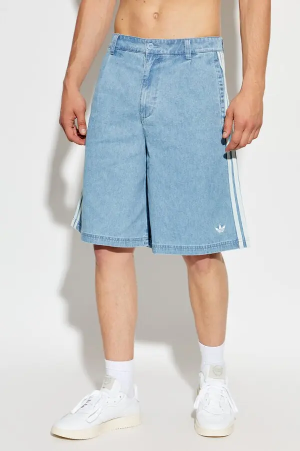ADIDAS ORIGINALS Relaxed Fit Denim Shorts With Side Stripes