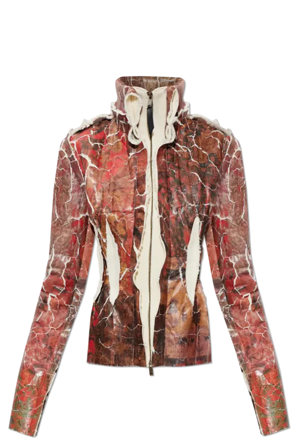 MAISON MARGIELA Vintage Effect Leather Jacket - Multicolour