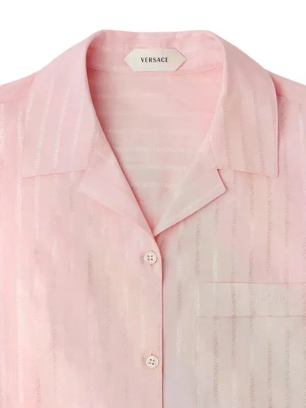 Versace Greca Jacquard Cotton Silk Shirt