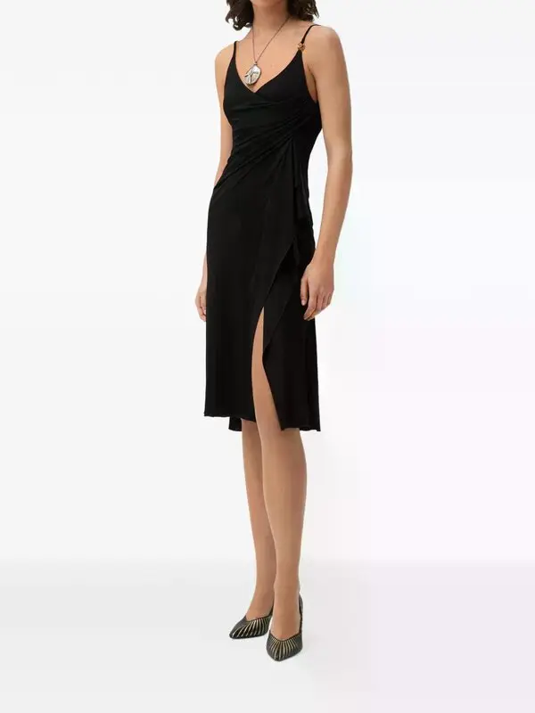 Versace Draped Medusa Hardware Midi Dress