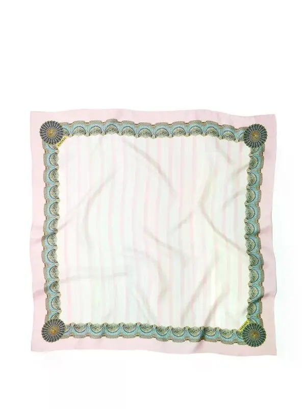 Versace Printed Silk Twill Scarf 90 Cm - Pink