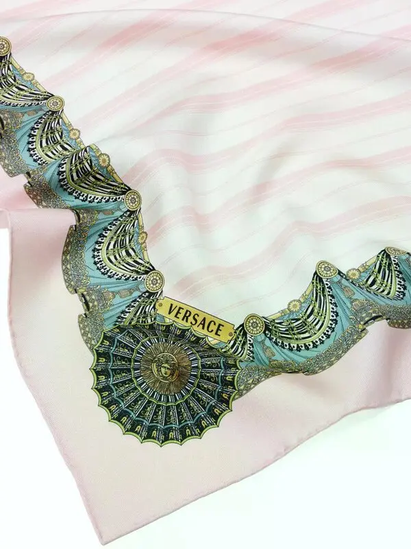 Versace Printed Silk Twill Scarf 90 Cm - Pink