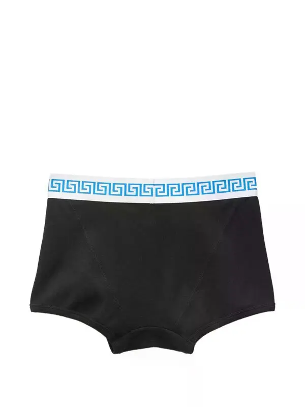 Versace Ribbed Cotton-jersey Trunks - Black