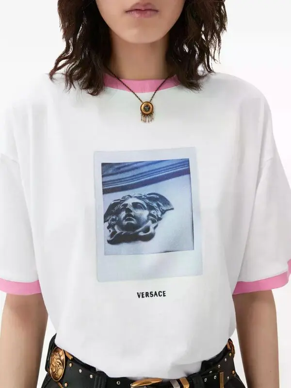 Versace Printed Cotton-jersey T-shirt - White