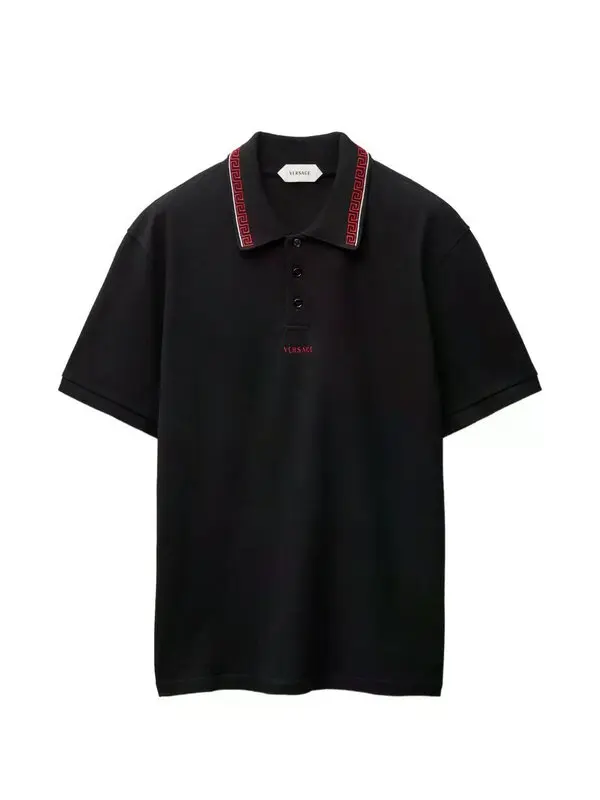 Versace Embroidered-logo Cotton Piqué Polo