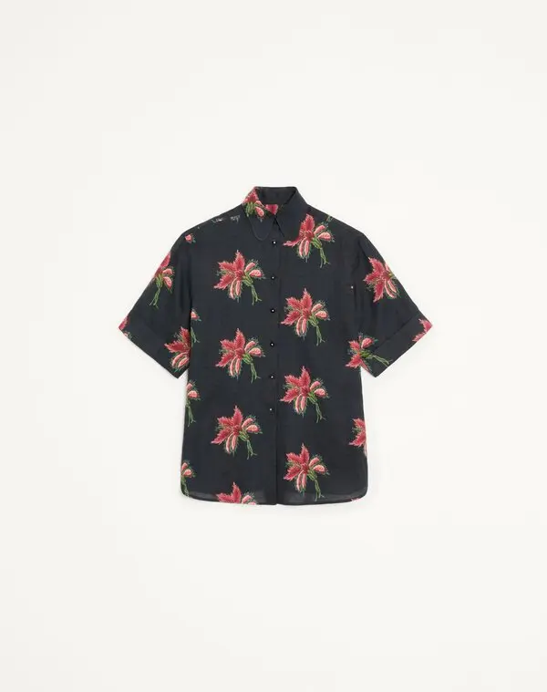 Valentino Garavani Papier Floral Linen Shirt