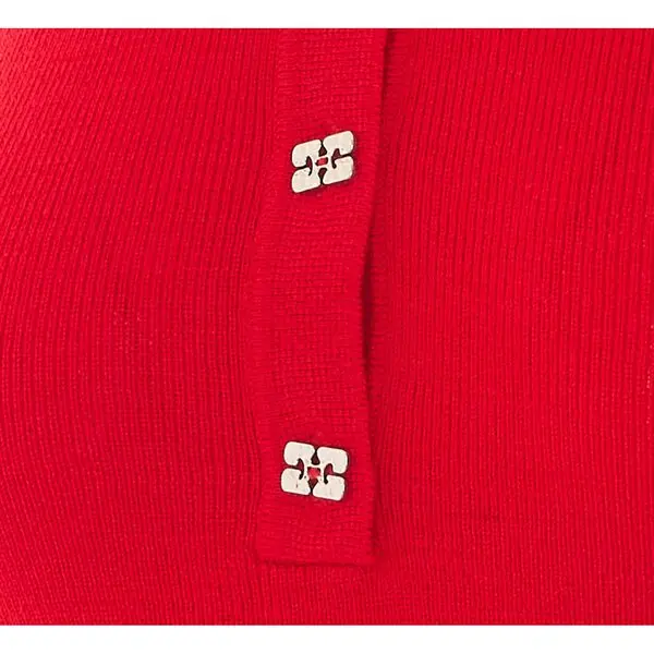 GANNI Long-sleeve Merino Polo Shirt