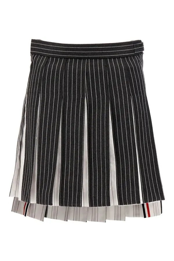 Thom Browne Striped Pleated Skirt