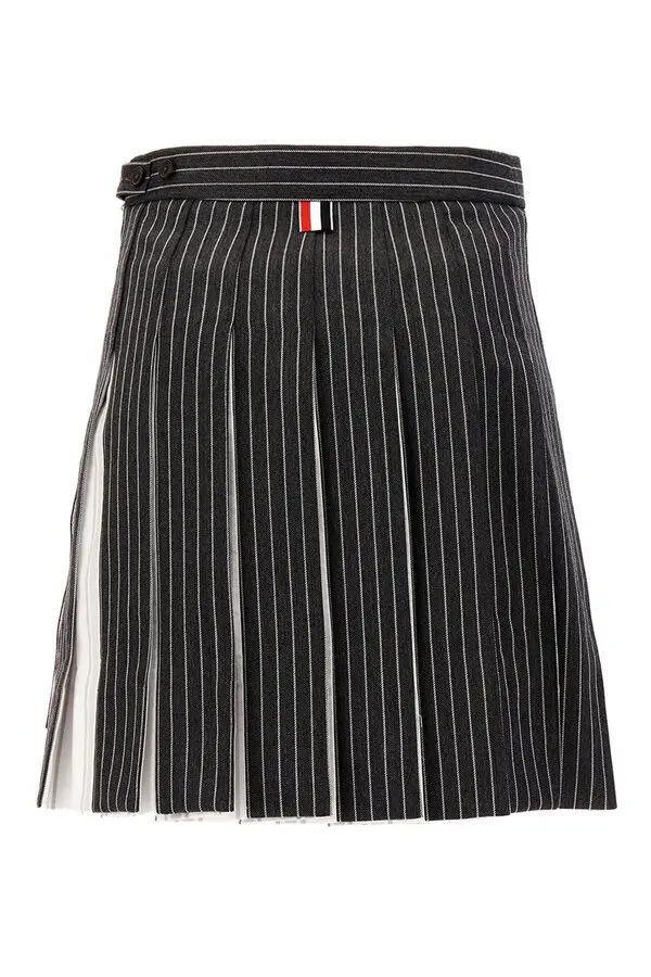 Thom Browne Striped Pleated Skirt