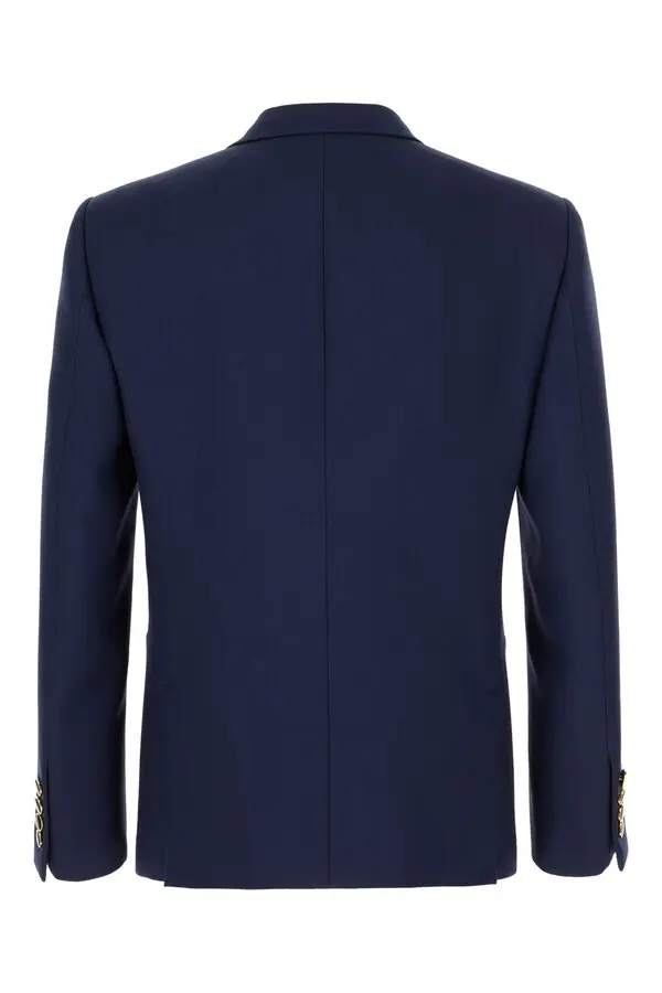 Valentino Garavani Navy Blazer With Gold Tone Detailing