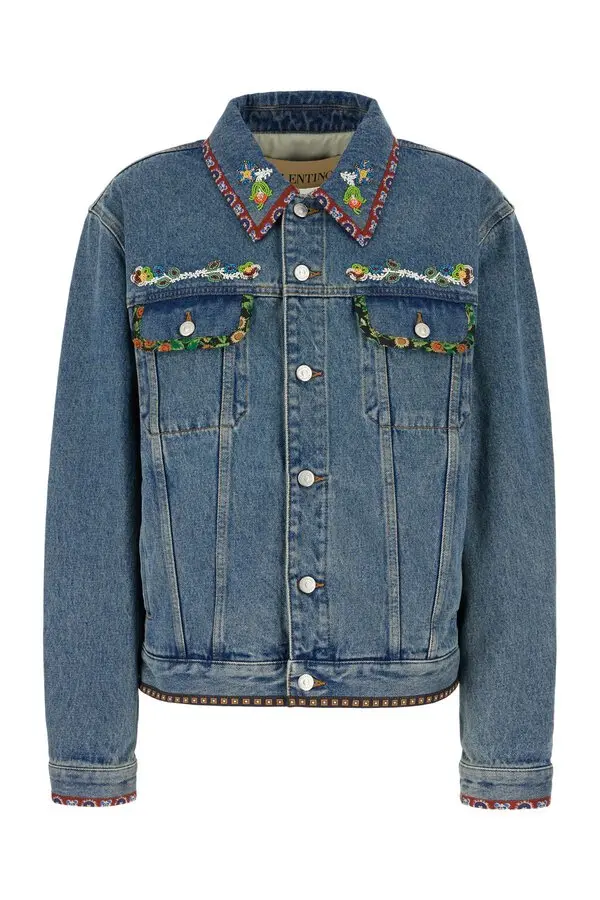 Valentino Garavani Denim Jacket With Embellishments - Multicolor