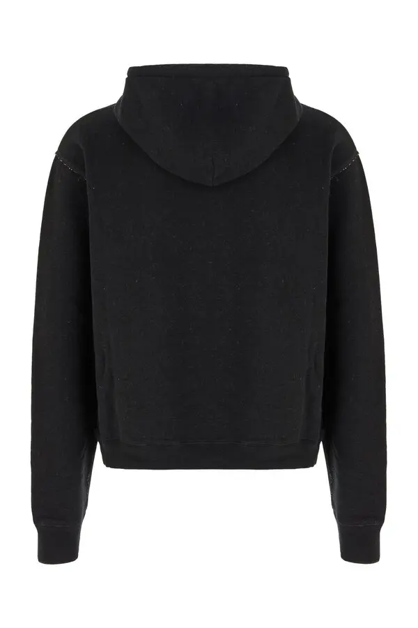 Valentino Garavani Black Graphic Print Cotton Hoodie