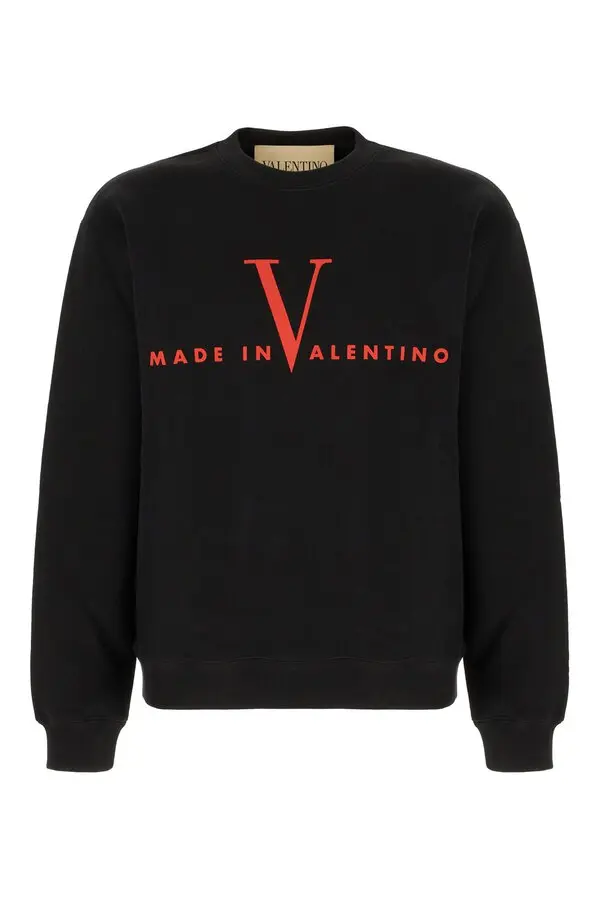 Valentino Garavani Black Sweatshirt With Red Logo