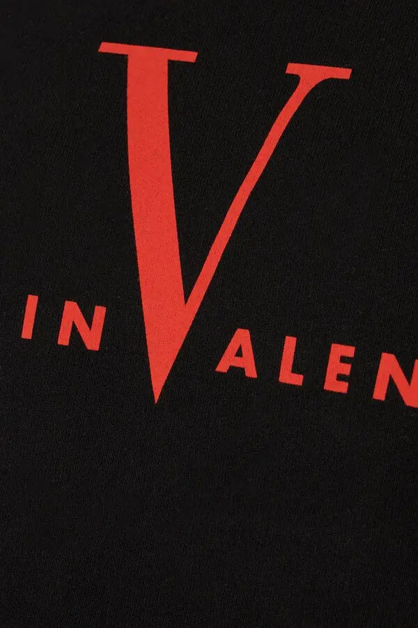 Valentino Garavani Black Sweatshirt With Red Logo