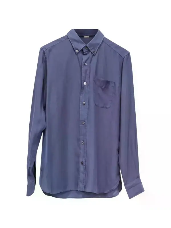 TOM FORD Button-down Collar Chest Pocket Shirt - Blue