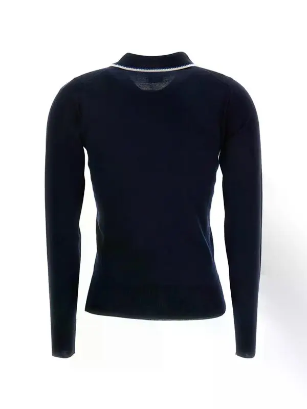 WALES BONNER Henry Logo-embroidered Contrast-trim Sweater