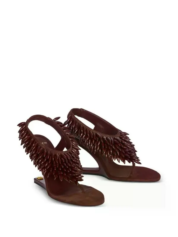 Balmain Embellished Suede Sandals