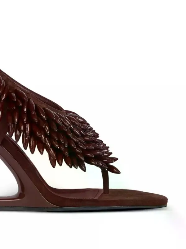 Balmain Embellished Suede Sandals