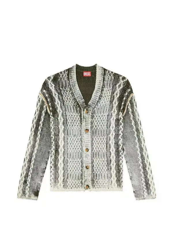DIESEL® Cable Knit Cardigan - Green