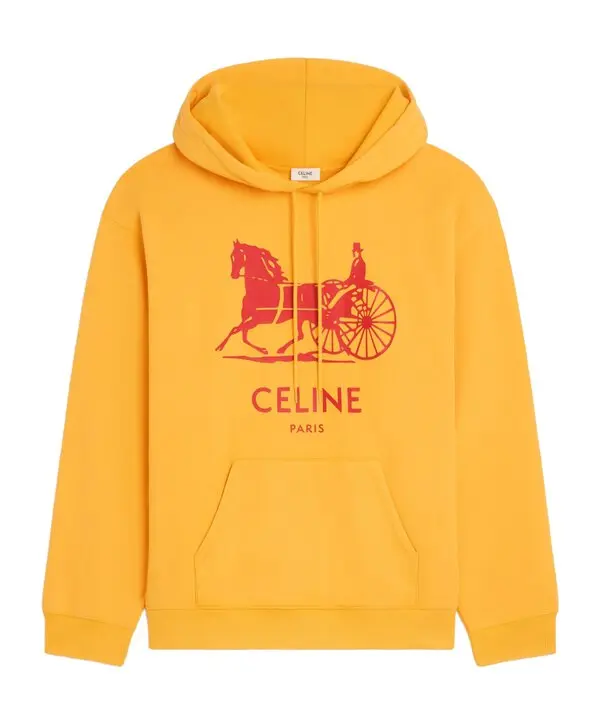 Celine Cotton Fleece Hoodie - Orange