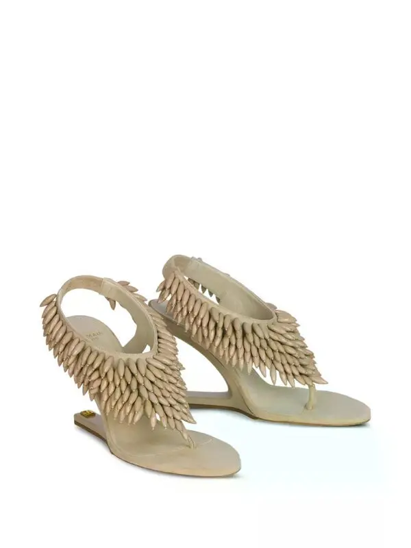 Balmain Beaded Suede Sandals