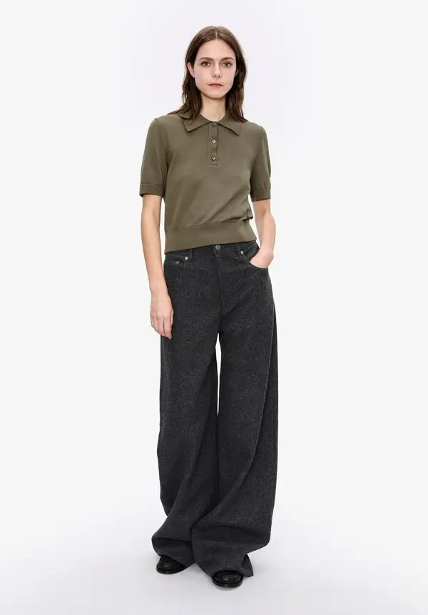 A.p.c. Wide Leg Trousers - Anthracite