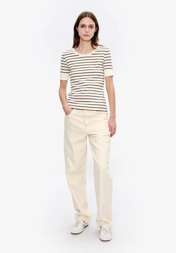 A.p.c. Striped Crewneck T-shirt - Brown