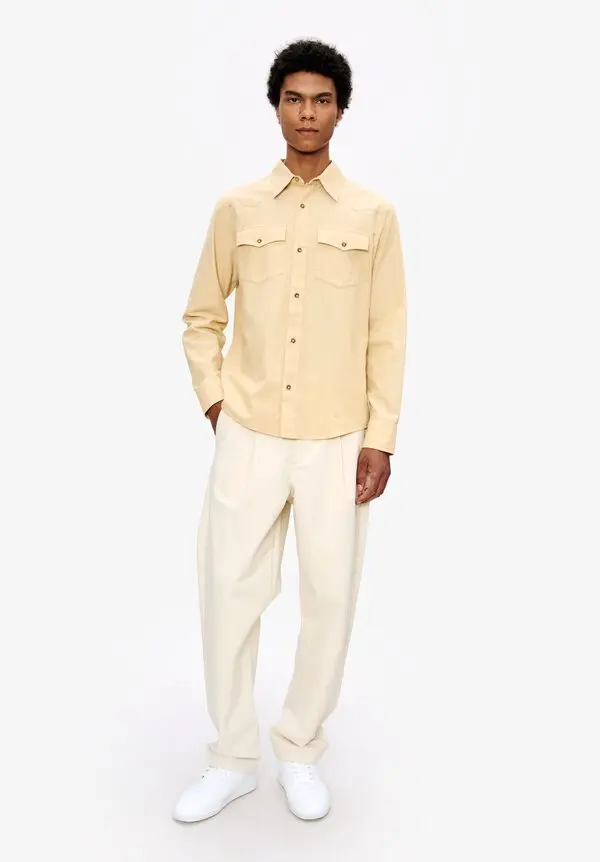 A.p.c. Renato Wide Leg Pleated Trousers - Ecru