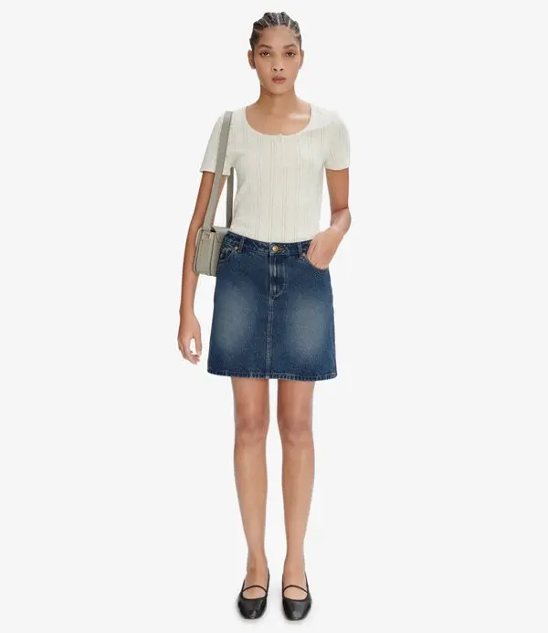 A.p.c. Denim Skirt With Five Pockets