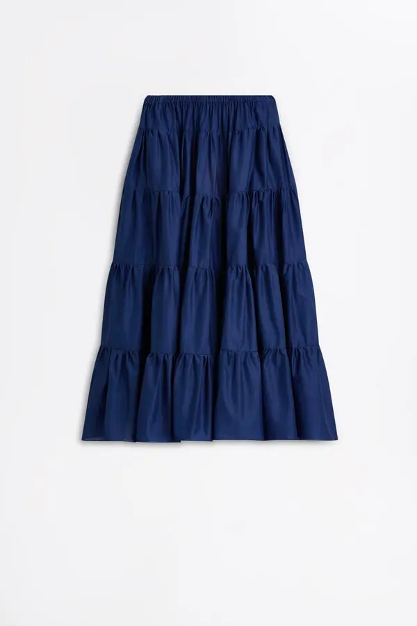 Scanlan Theodore Polished Voile Tiered Midi Skirt