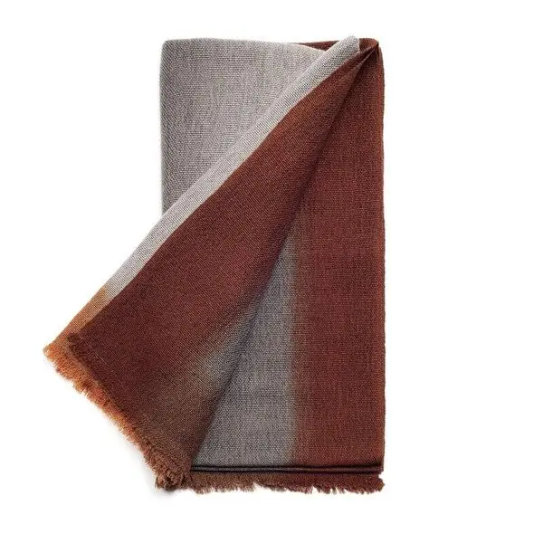 STUDIO VARIOUSLY Simply Taupe Gray Hand Spun Merino Handloom Throw - Brown